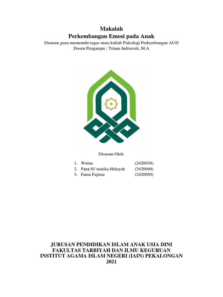 Makalah Kelompok 10 Psikologi Perkembangan AUD | PDF