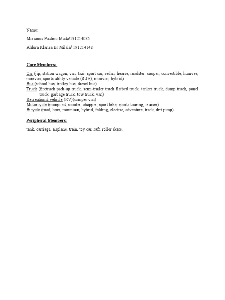 Prototype Vehicle Lexical Semantics Pdf