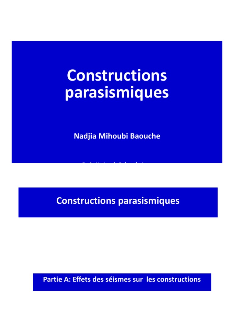 Conception de constructions parasismiques | PDF | Génie parasismique ...