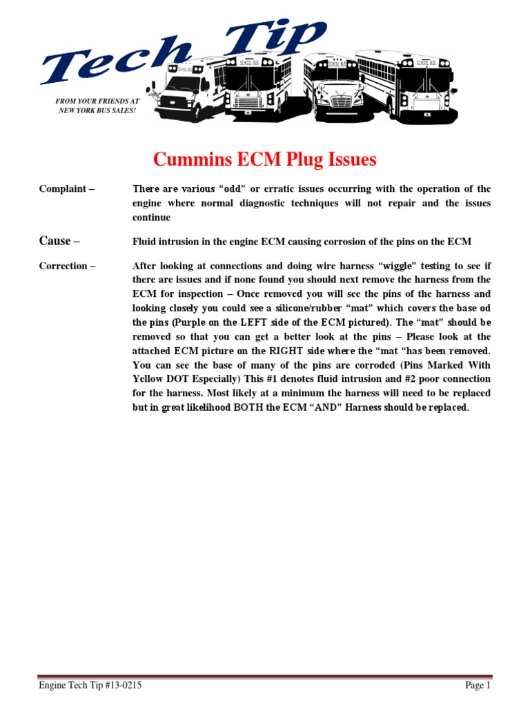 Cummins Tech Tip 13 0215 Engine ECM Corrision | PDF | Materials ...