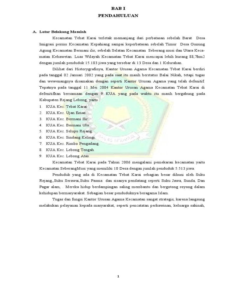 Profil Kua Tebat Karai 2021 | PDF | Bisnis | Hukum