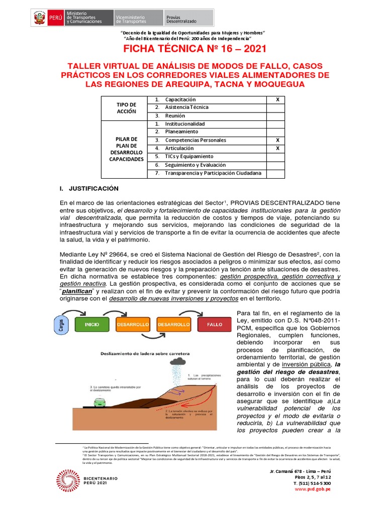 Ficha Tecnica, BID Taller de Análisis de Modos de Fallo | PDF | Reducción de Desastres ...