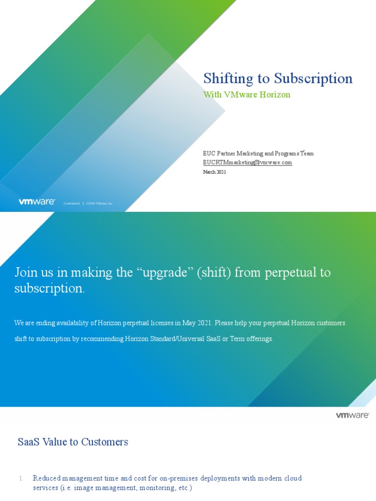 Horizon Shift To Subscription Enablement For Partners | PDF | Cloud Computing | Desktop ...