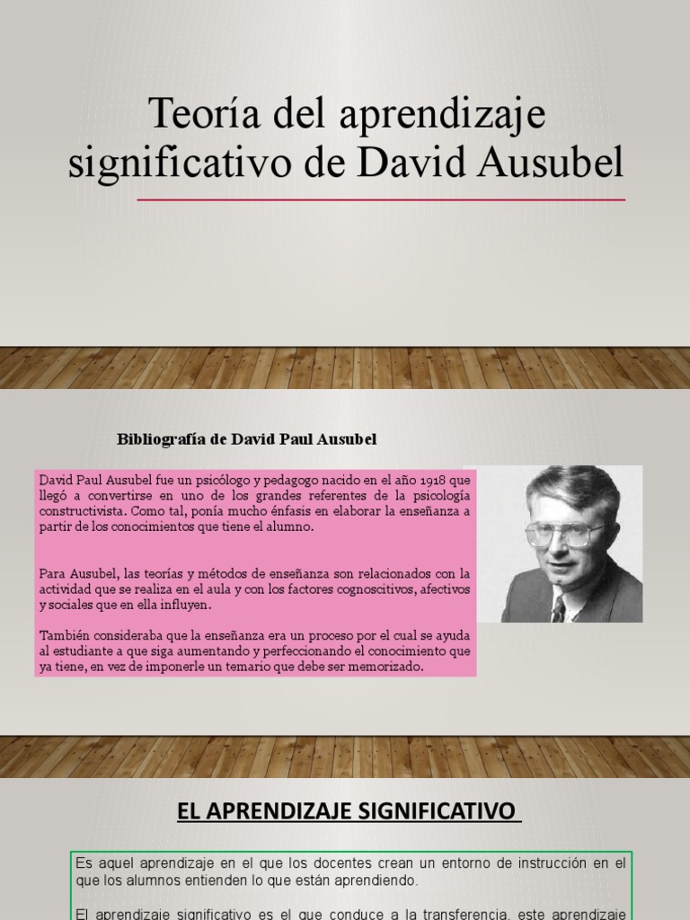 Teoría Del Aprendizaje Significativo de David Ausubel-Irene | PDF