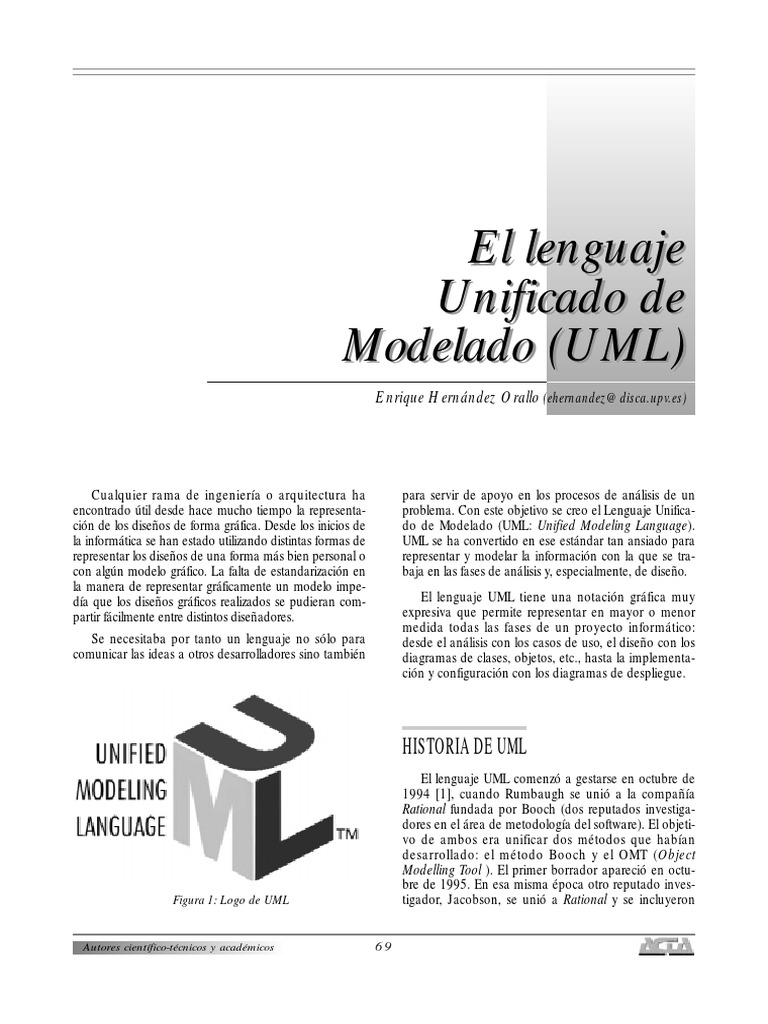 El Lenguaje Unificado de Modelado (UML) | Descargar gratis PDF | Lenguaje de modelado unificado ...