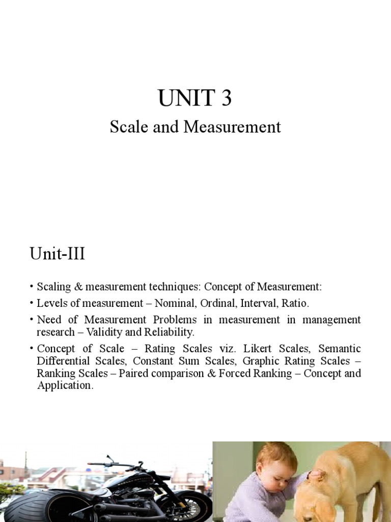 Unit 3: Scale and Measurement | PDF | Level Of Measurement | Validity ...