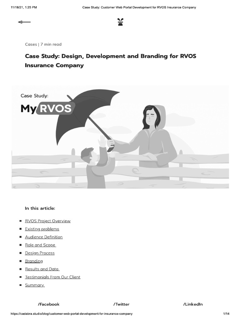 Case Study - Customer Web Portal Development For RVOS Insurance Company | PDF