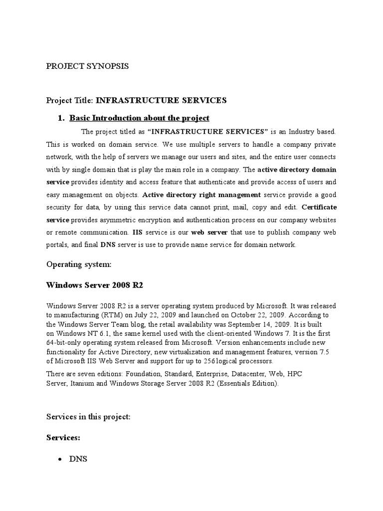 Project Synopsis: 1. Basic Introduction About The Project | PDF ...