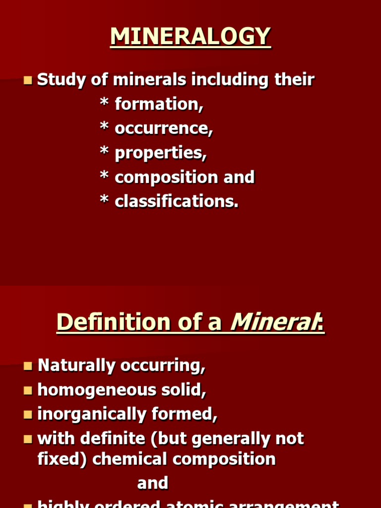 Lecture 3 Mineralogy Pdf Minerals Crystal Structure