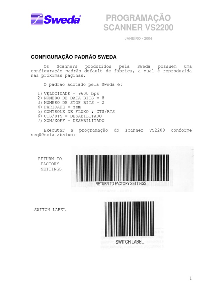 Programação Scanner Vs2200 | PDF