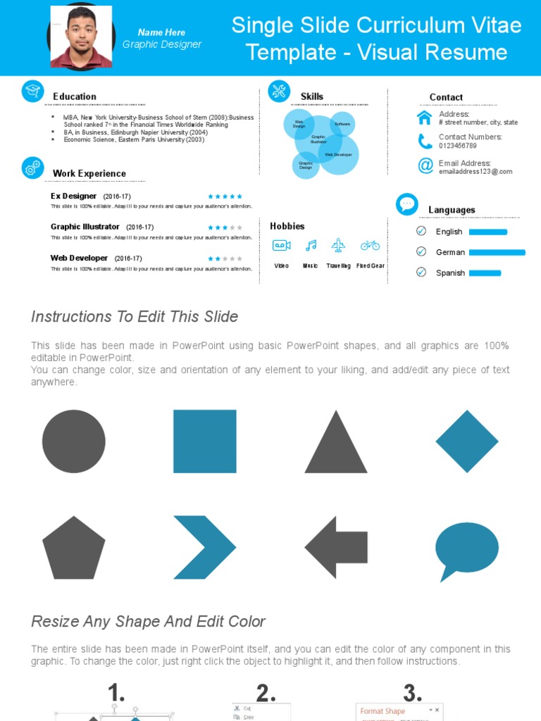 Editable Graphic Designer CV Template | PDF | Icon (Computing ...