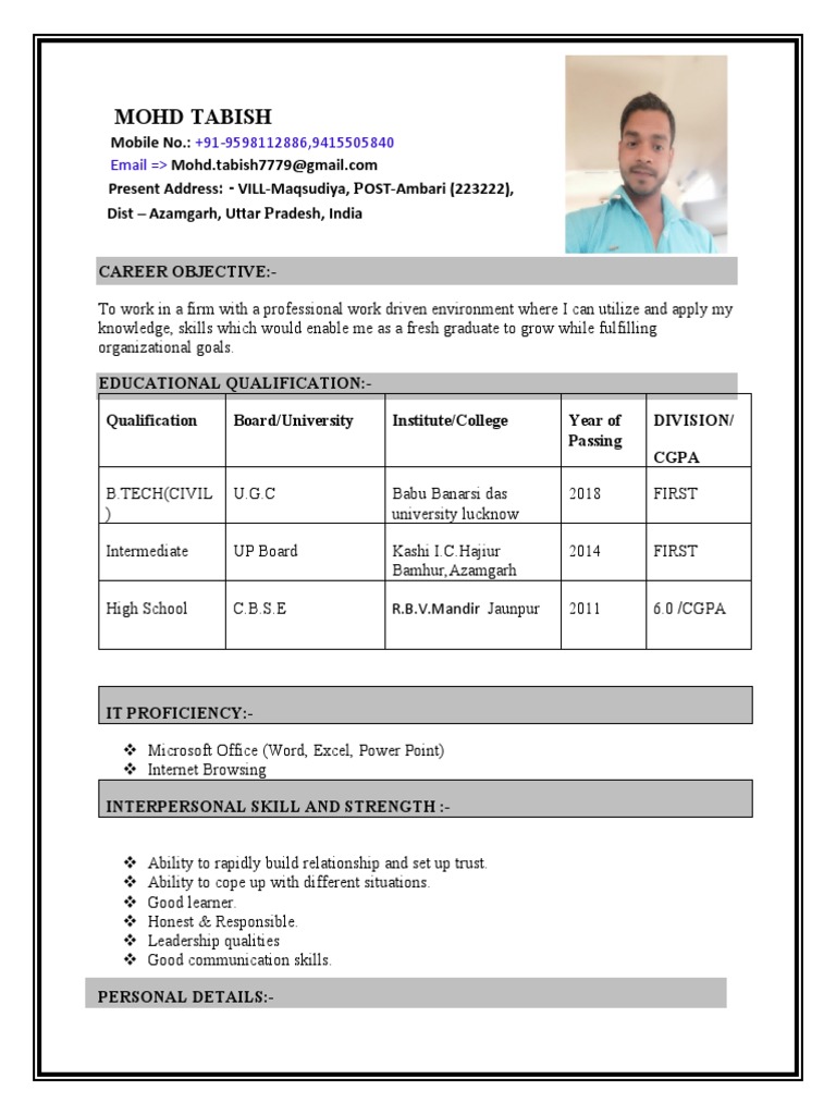 Mohd Tabish: +91-9598112886,9415505840 Email | PDF