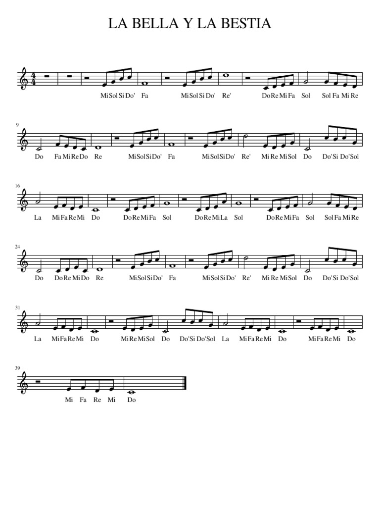 Análisis Musical de "La Bella y la Bestia" | PDF