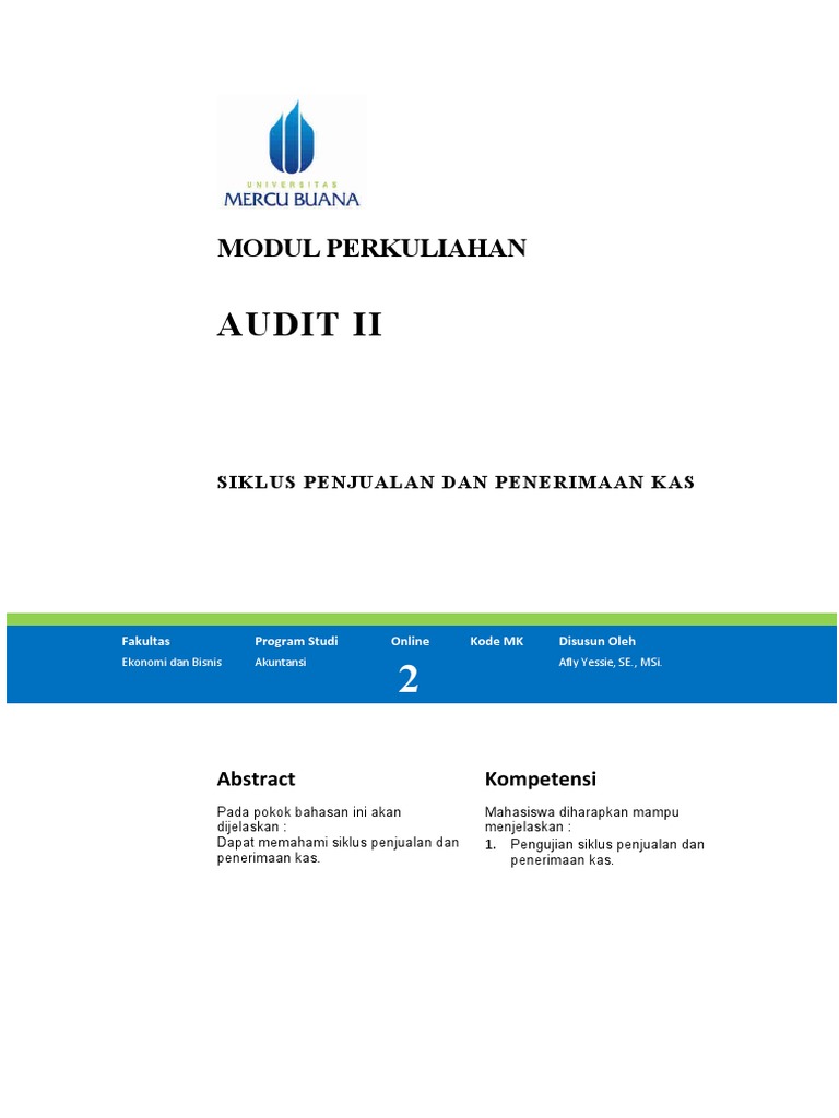 Modul Audit Siklus Penjualan | PDF