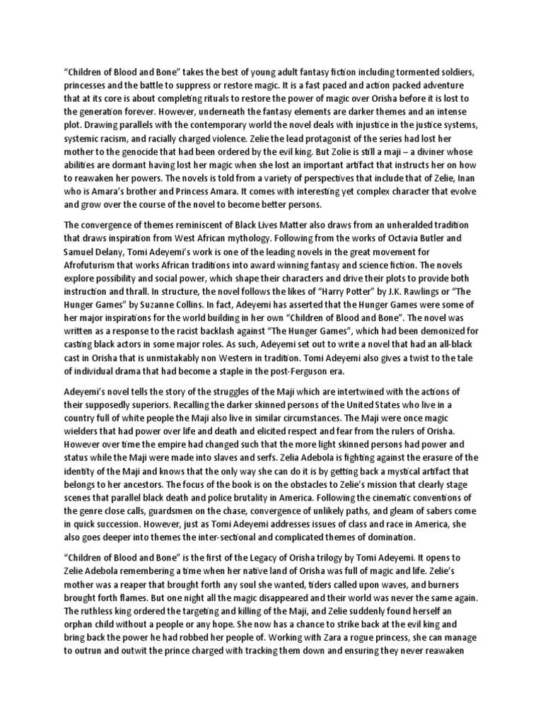 Children of Blood and Bone | PDF | Mystery, Thriller & Crime Fiction