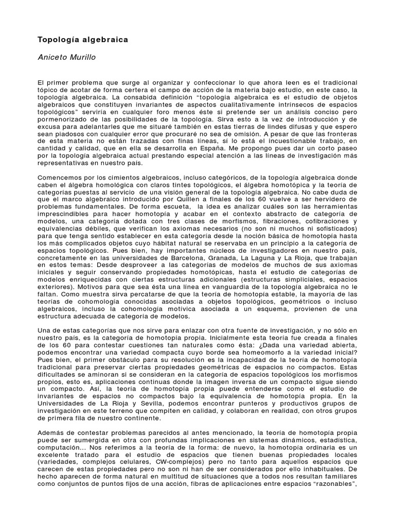 Topo Algebraic A | PDF | Topología | Topología algebraica
