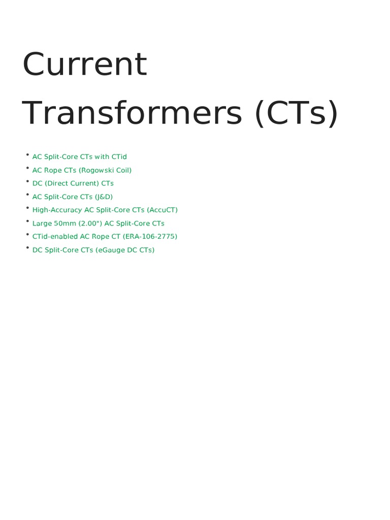 Current Transformers (CTS) | PDF | Electrical Connector | Alternating ...