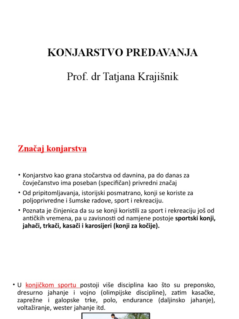 Konjarstvo Predavanja | PDF
