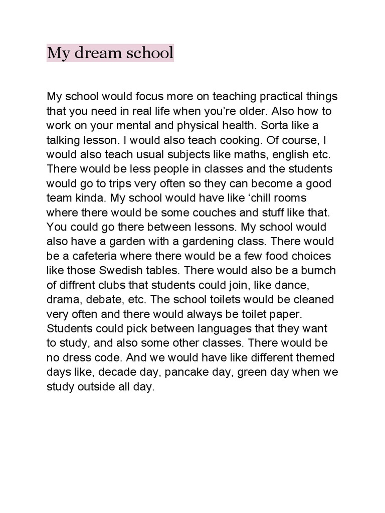 My Dream School - Lin | PDF