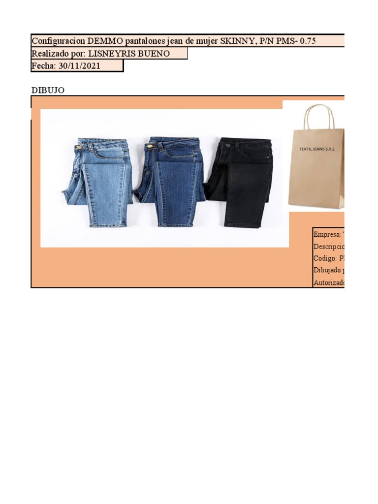 Configuracion DEMMO Pantalones Jean de Mujer SKINNY, P/N PMS-0.75 ...
