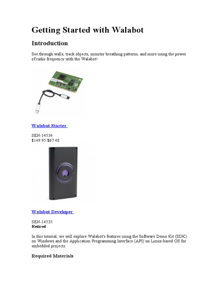 Getting Started With Walabot | PDF | Usb | Zip (File Format) Getting Started With Walabot | PDF | Usb | Zip (File Format)