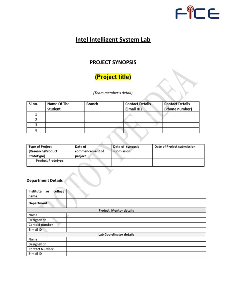 Intel Intelligent System Lab: Project Synopsis (Project Title) | PDF | Databases | Radio ...