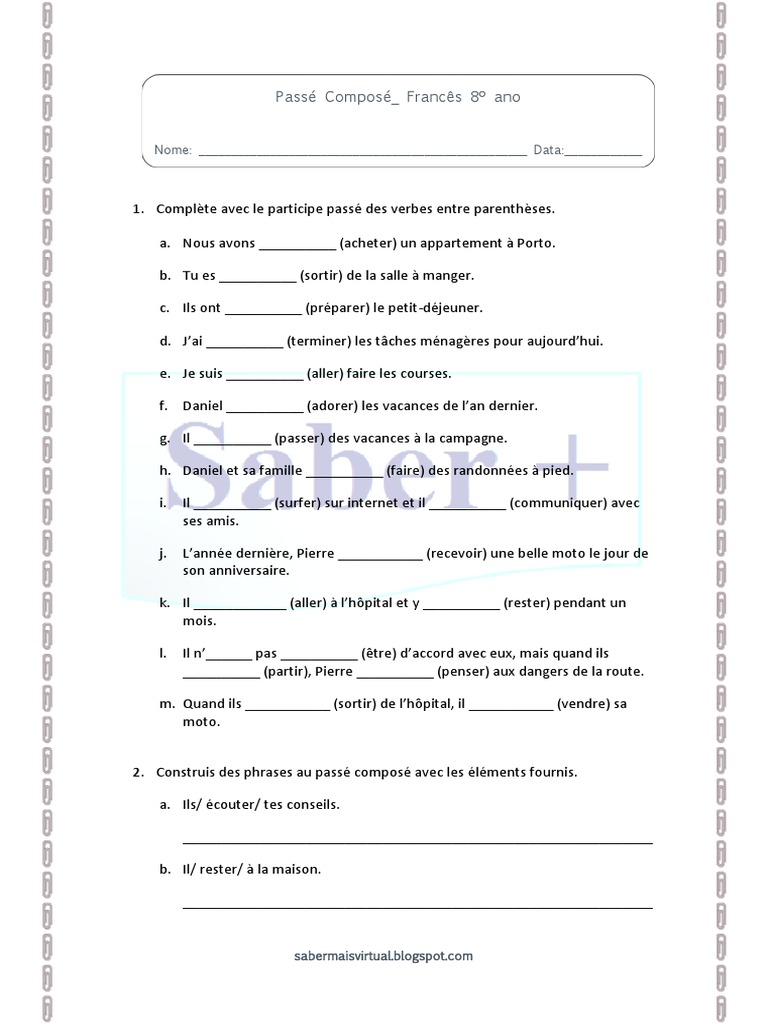 Passe Compose | PDF | Arts du langage et discipline | Études des ...