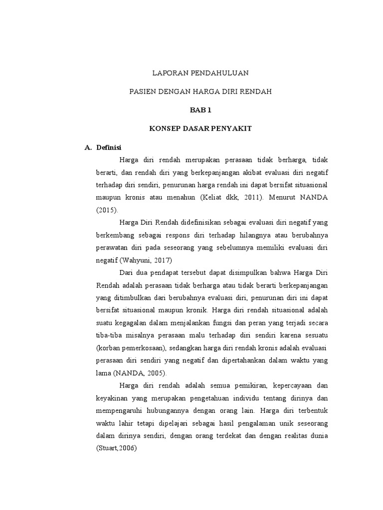 Laporan Harga Diri Rendah | PDF