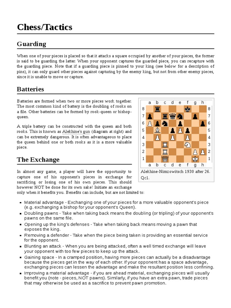 Mastering Tactics: An In-Depth Guide to Guarding, Batteries, Exchanges ...