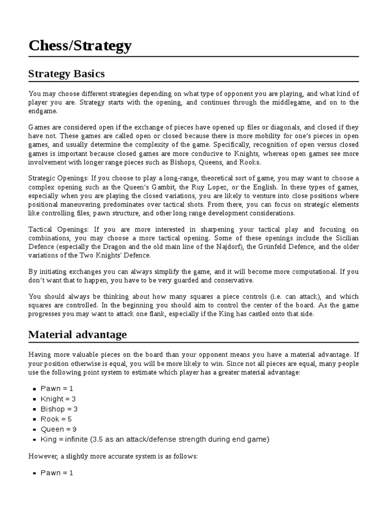 Chess Strategy | PDF | Chess Strategy | Chess Openings
