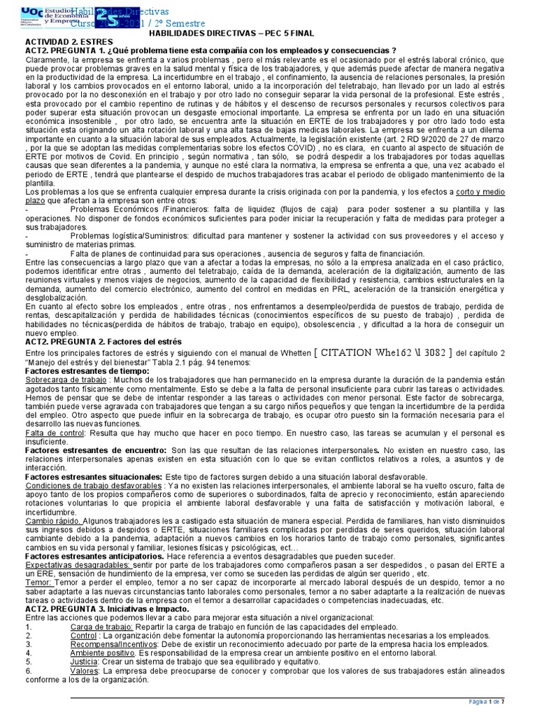 Sol Pec5-Final-Solucion Fjpe SN | PDF | Motivación | Motivacional