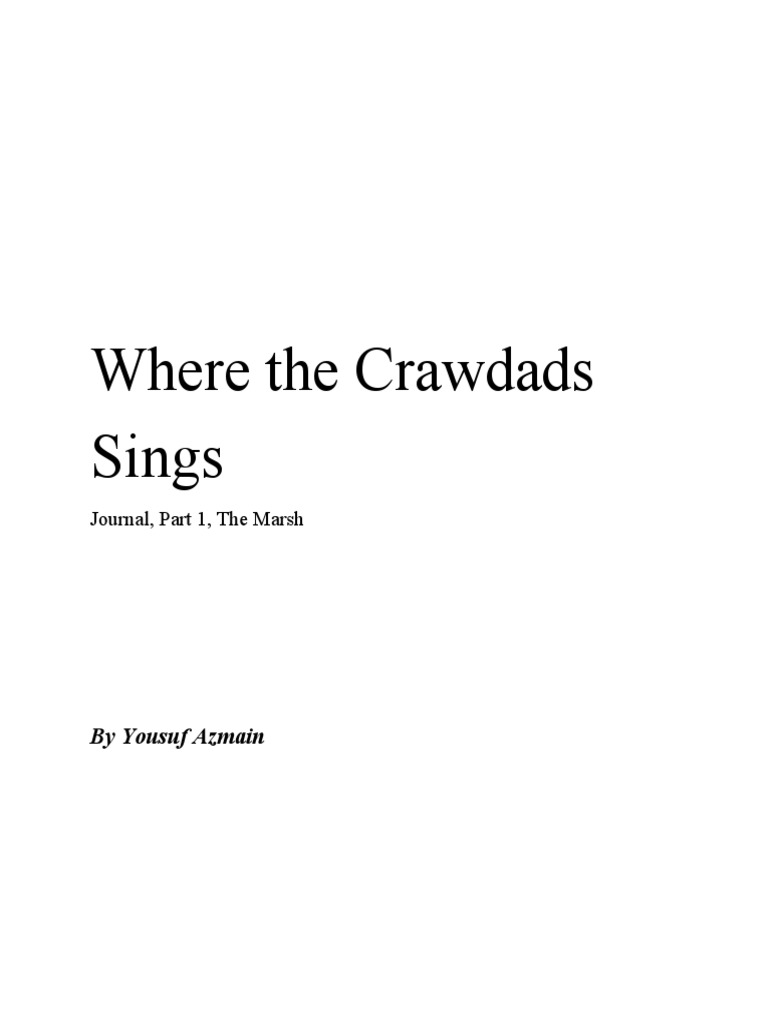 Where The Crawdads Sing Journal Part 1 | PDF