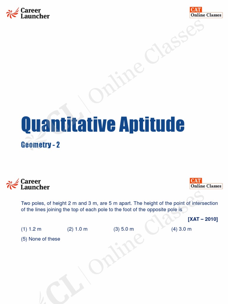 S N Ne C Las Es L: Quantitative Aptitude | PDF | Triangle | Circle