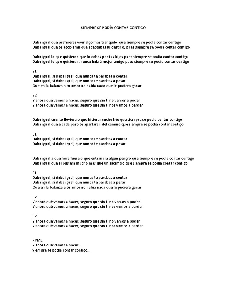 Siempre Se Podía Contar Contigo | PDF