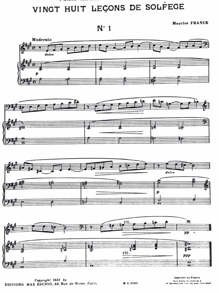 Solfège Lessons by Maurice Franck | PDF