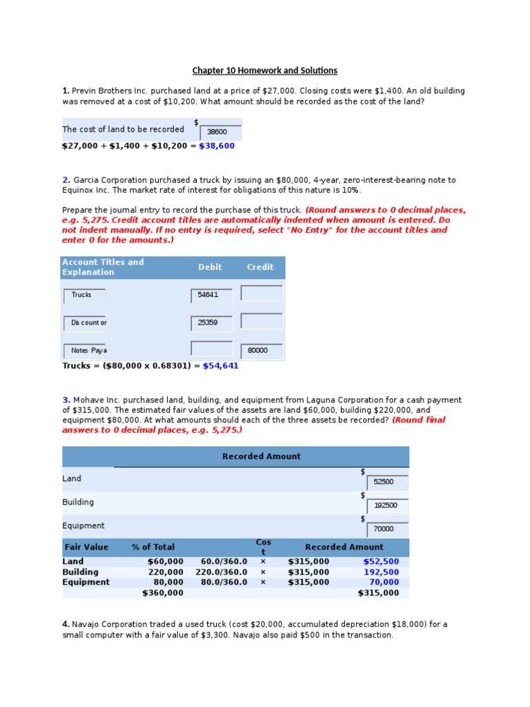 Accounting Homework Solutions | PDF | Depreciation | Book Value