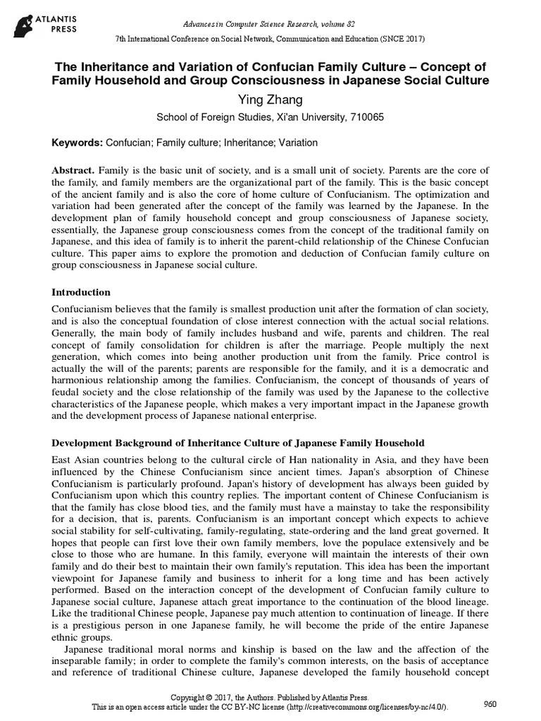 The Inheritance and Variation of Confucian Family Culture - Concept of ...