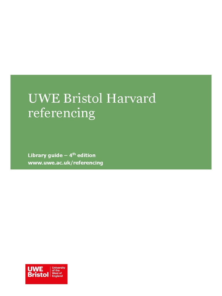 UWE Bristol Harvard Referencing Guide | PDF | Books