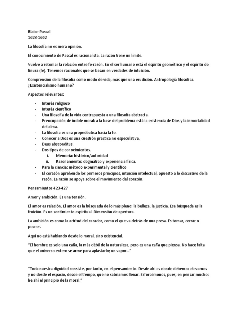 Blaise Pascal | PDF | Alma | Existencialismo
