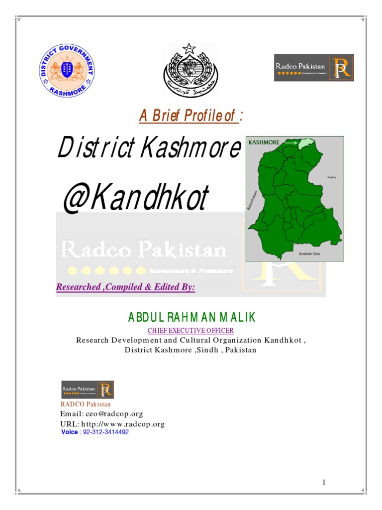 District Kashmore @kandhkot Profile | PDF | Agriculture | Rice