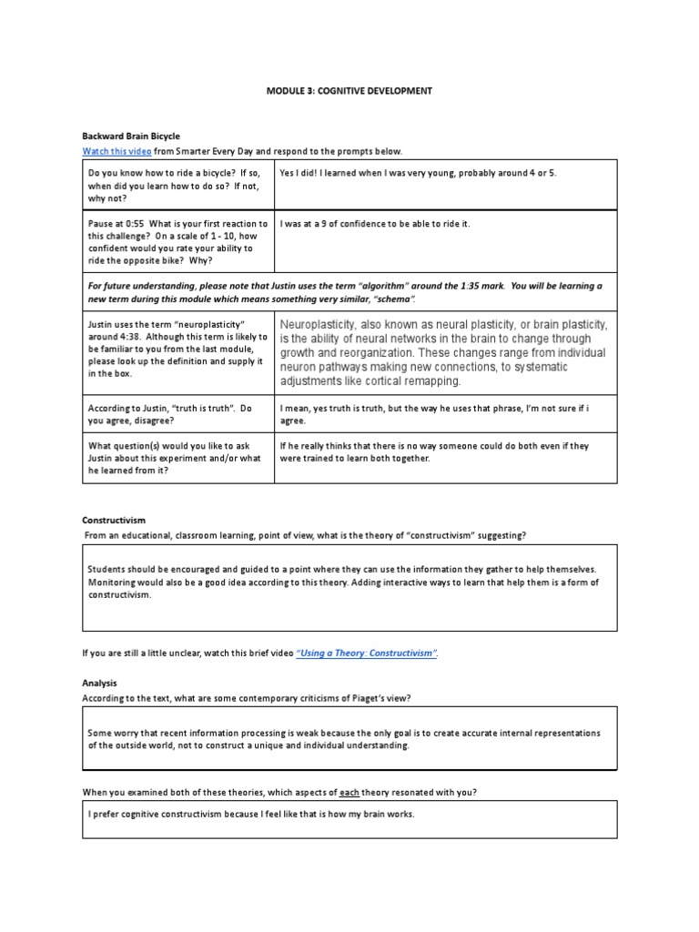 Module 3 Reflection Journal Spring 2021 | PDF | Constructivism ...