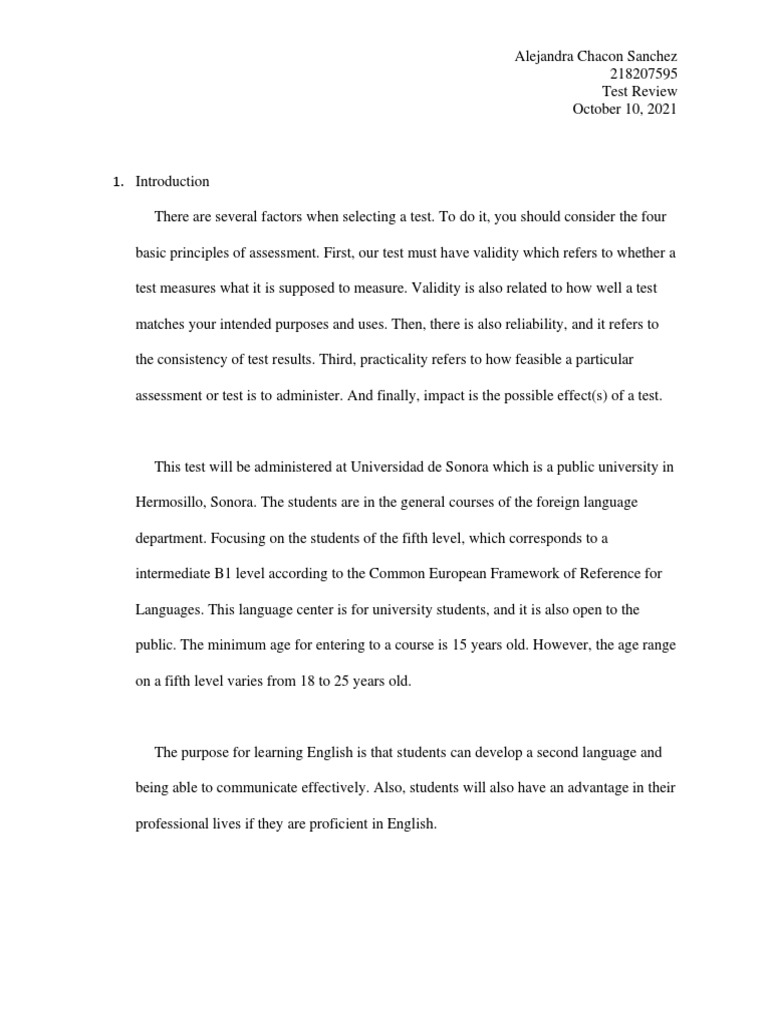 Test Review EF SET | PDF | International English Language Testing ...