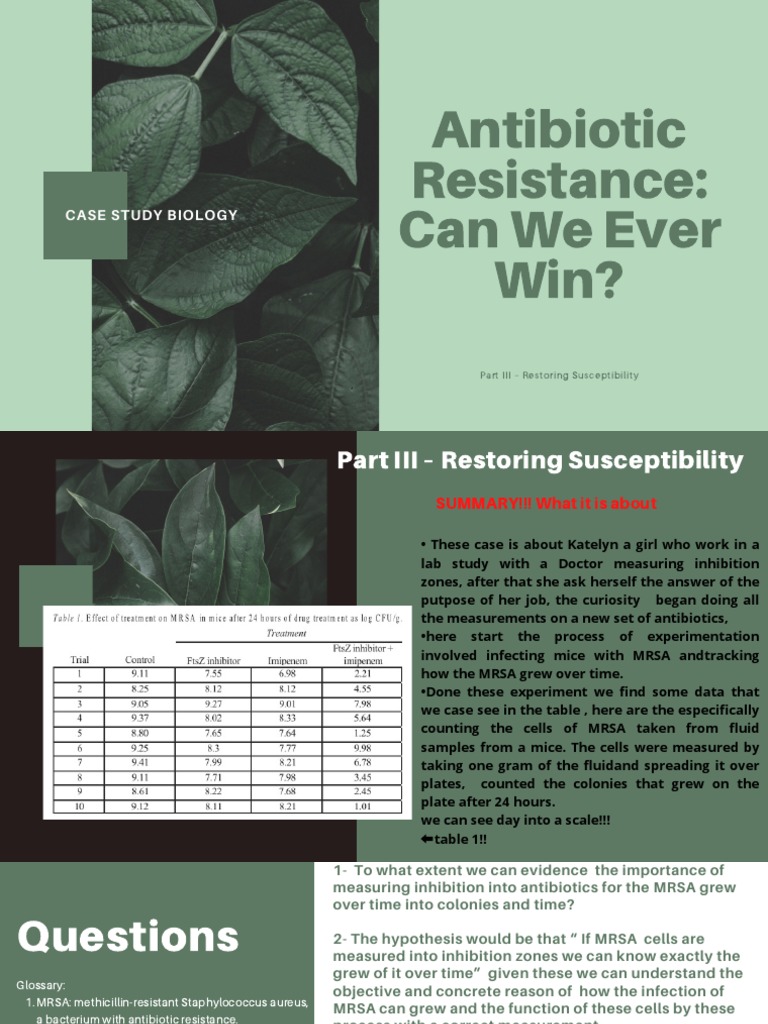 Antibiotic Resistance: Can We Ever Win?: Case Study Biology | PDF ...