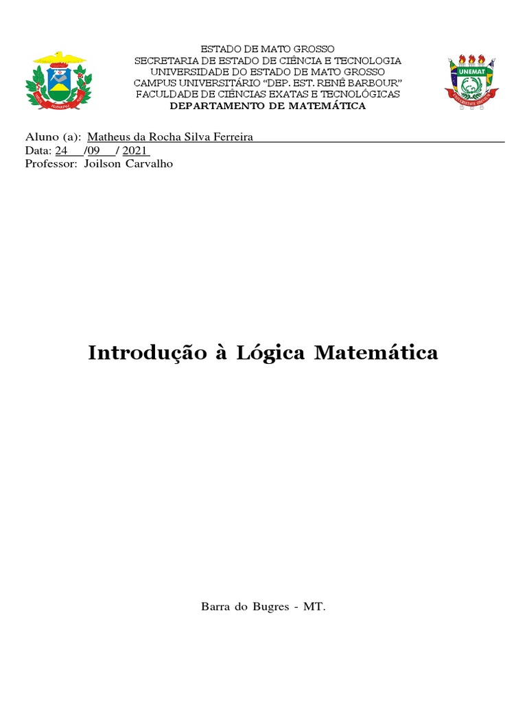 Introdução A Logica Matemática | PDF | Lógica matemática | Lógica