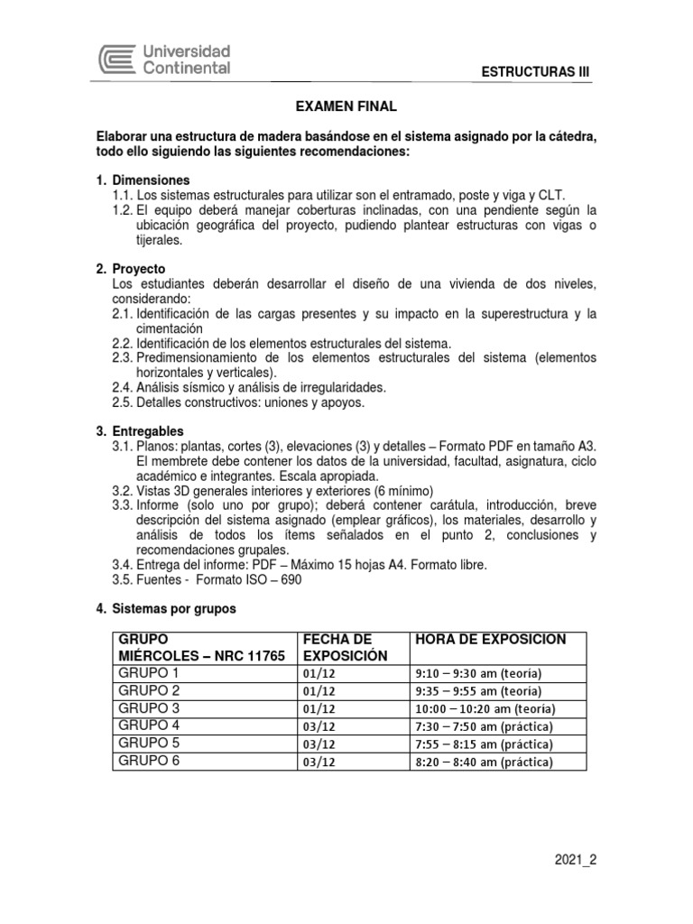 Examen Final - Estructuras Iii 2021-Ii | PDF
