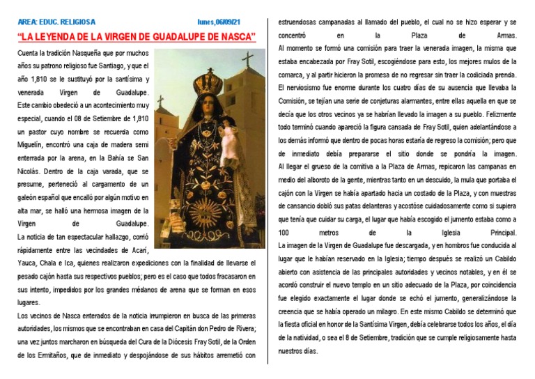 Historia de La Virgen de Guadalupe | PDF