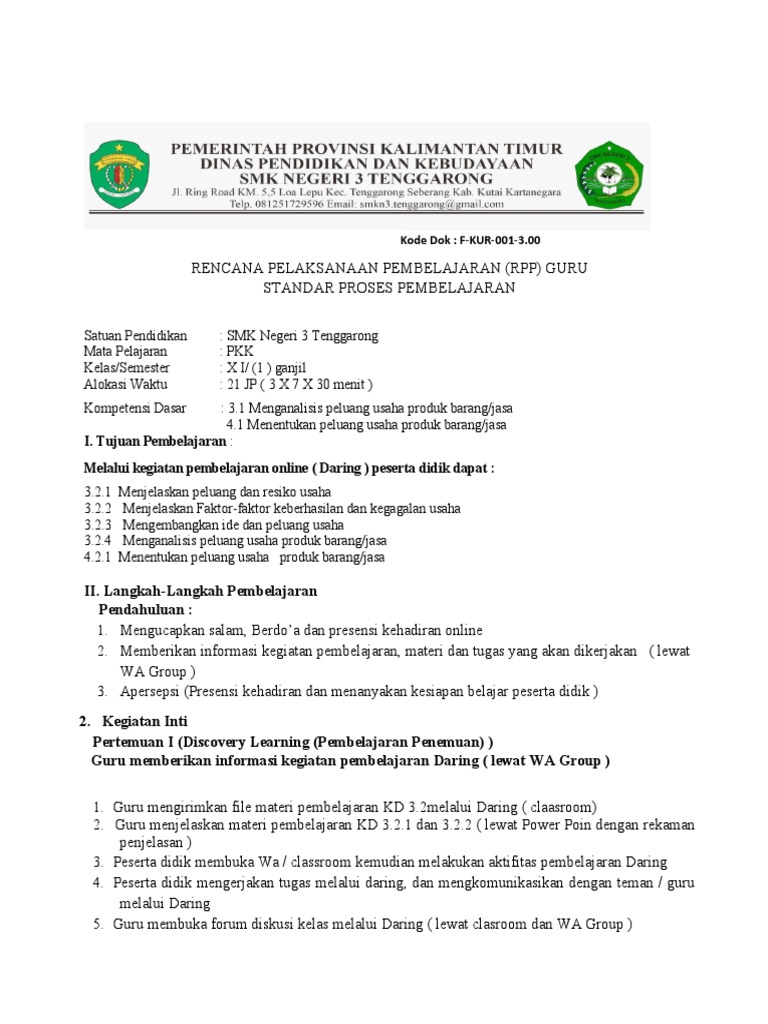 RPP PKK Ganjil Daring - 2 | PDF