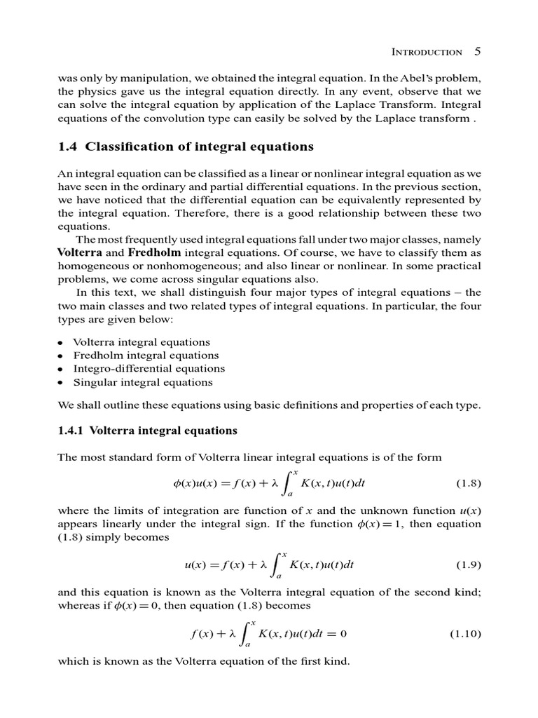 1.4 Classification of Integral Equations | PDF | Teaching Mathematics ...