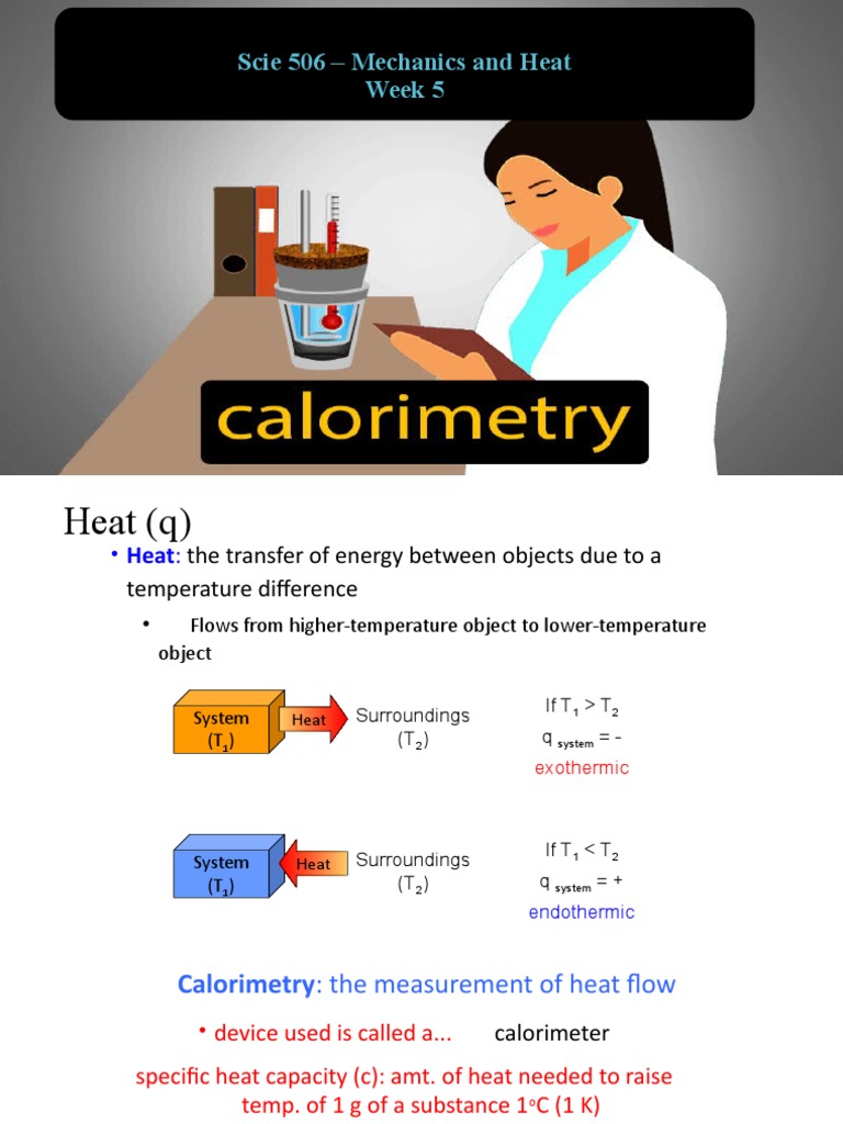 Week 5 - Calorimetry | PDF | Calorie | Heat