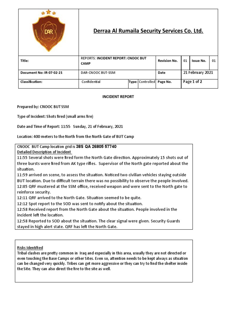 Dar Incident Report CNOOC BUT SSM 21 February 2021 | PDF | National ...